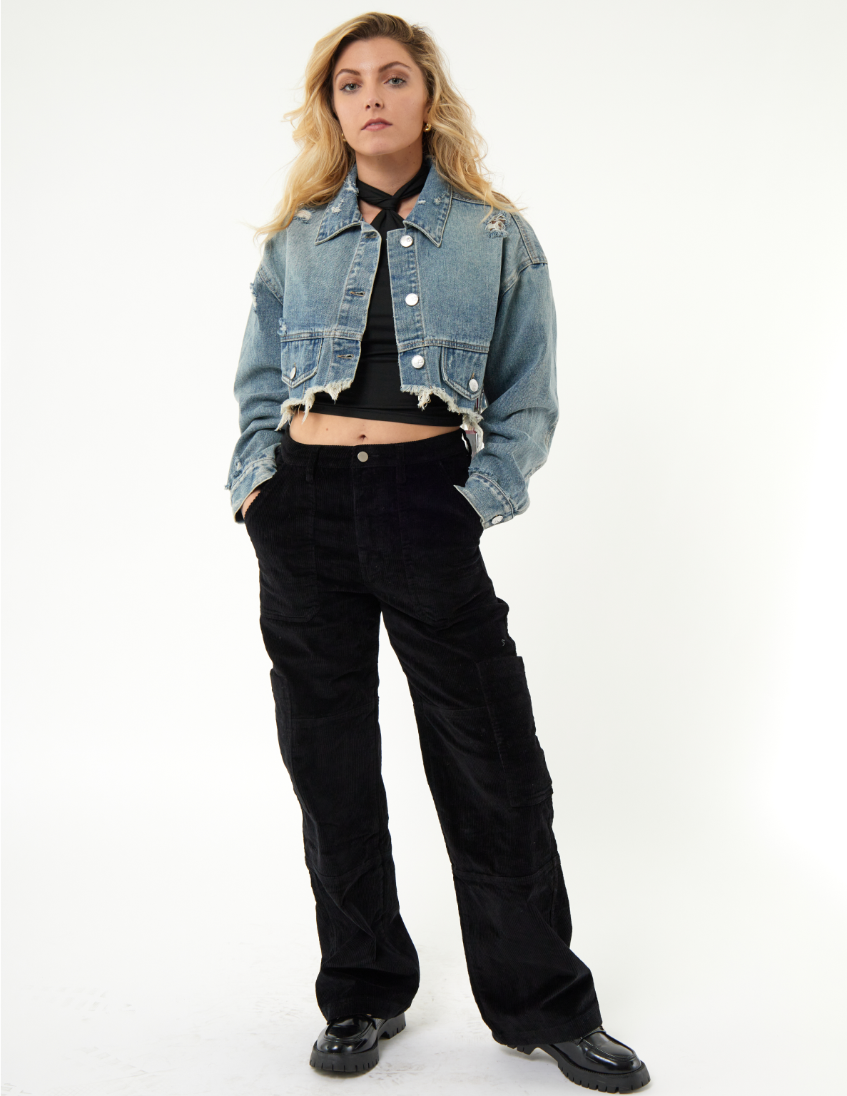 Cropped Denim Jacket - Fashion Saga